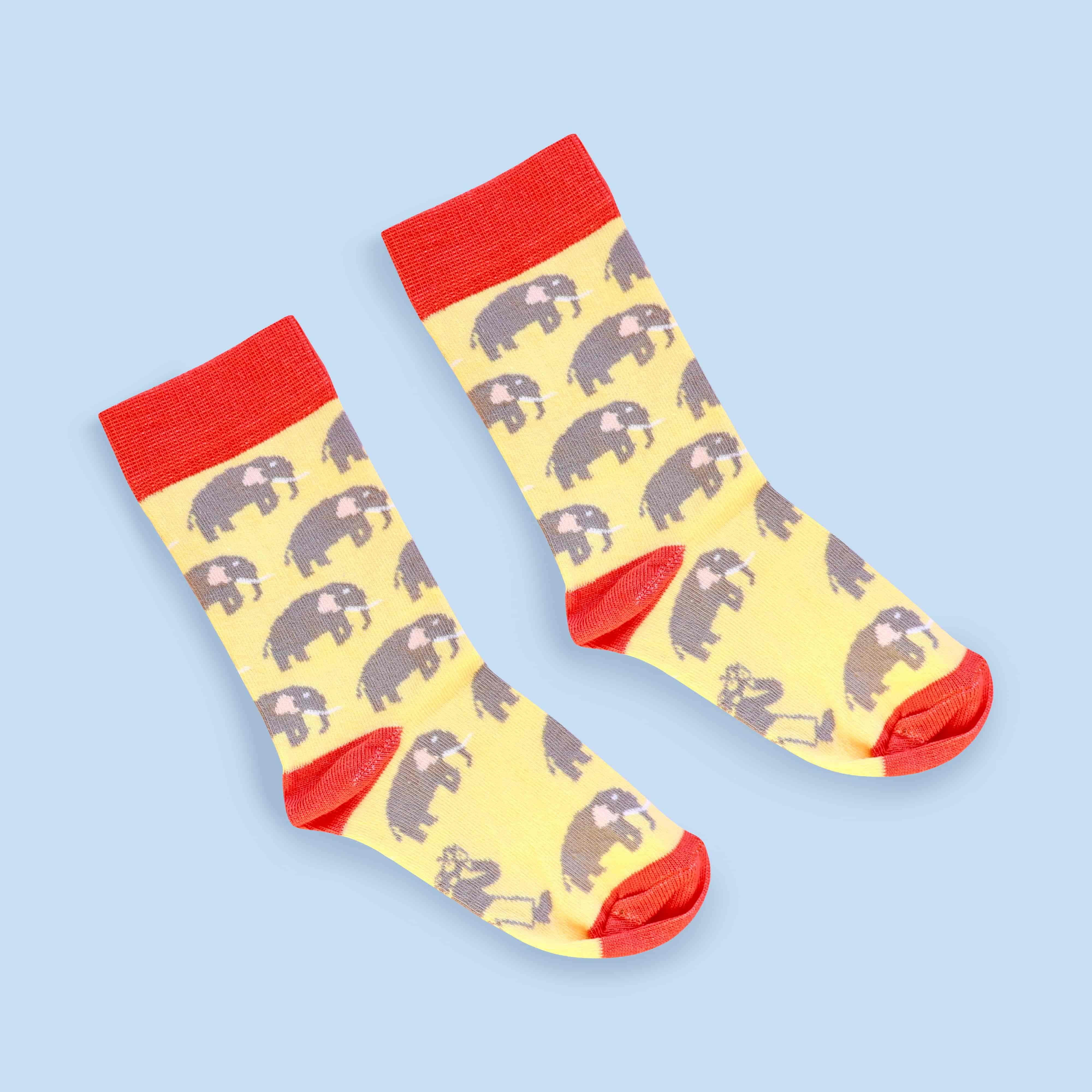 Kids’ yellow Elephant socks | Fun and colourful cotton socks for kids ...